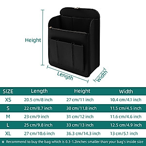 APSOONSELL Felt Backpack Organizer Insert Lightweight Backpack Shaper Foldable Tote Organizer for Handbag Tote Rucksack Shoulder Bag, Black, Xl
