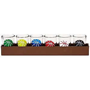 Crystal Clear Shot Glass Basketball Bar Game Set