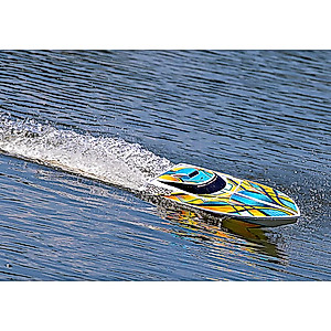 Traxxas 38104-1 Blast Fully Assembled Remote Control Electric Racing Boat with Radio System, NiMH Battery, Charger, and Waterproof Speed Control, Orange