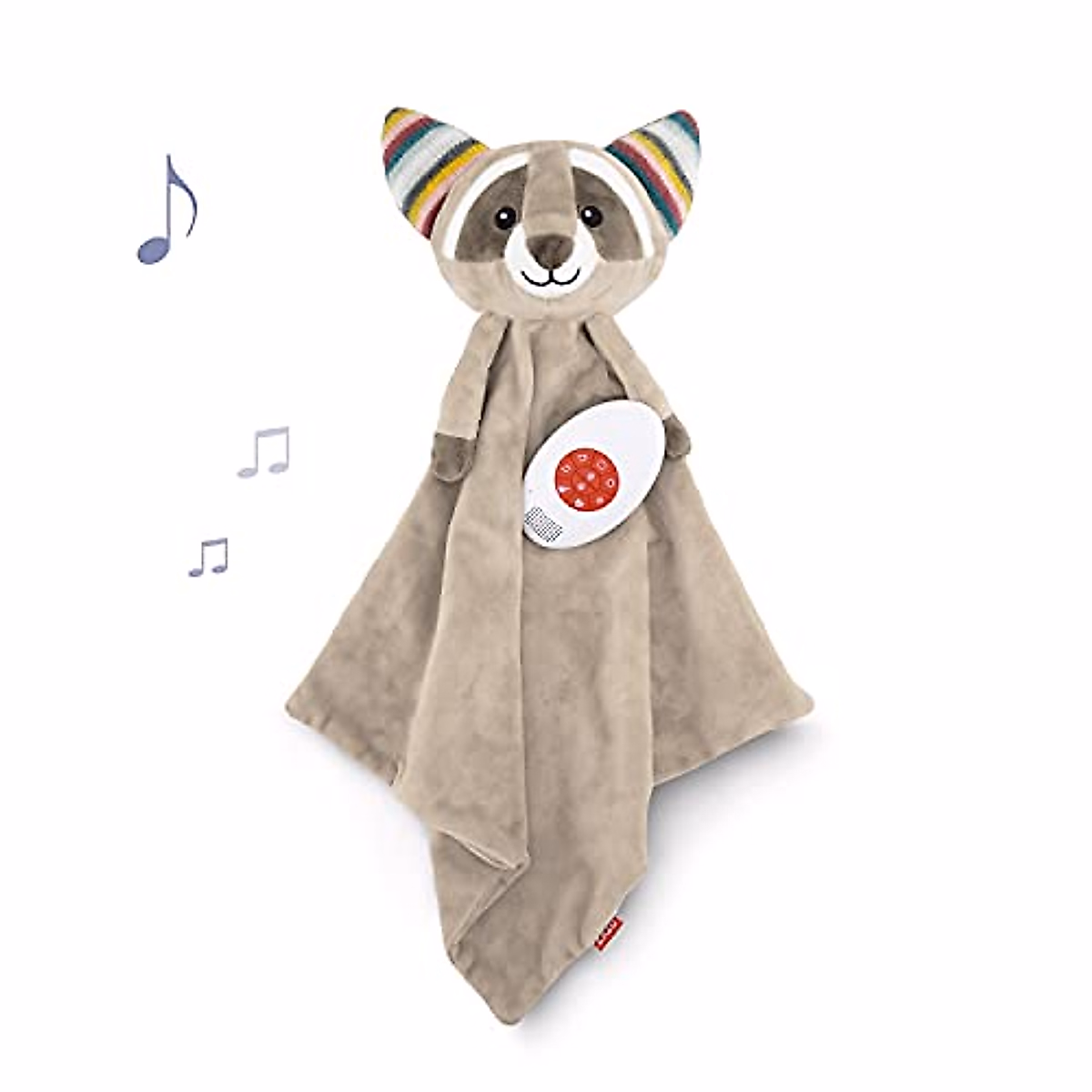 Security Baby Blanket - Plush Lovey Snuggler with Soothing Music & Sounds, Cry Sensor, Super Soft Sensory Blanket, Machine Washable, Baby Gift for Unisex Infants - Robin The Raccoon by Zazu Kids