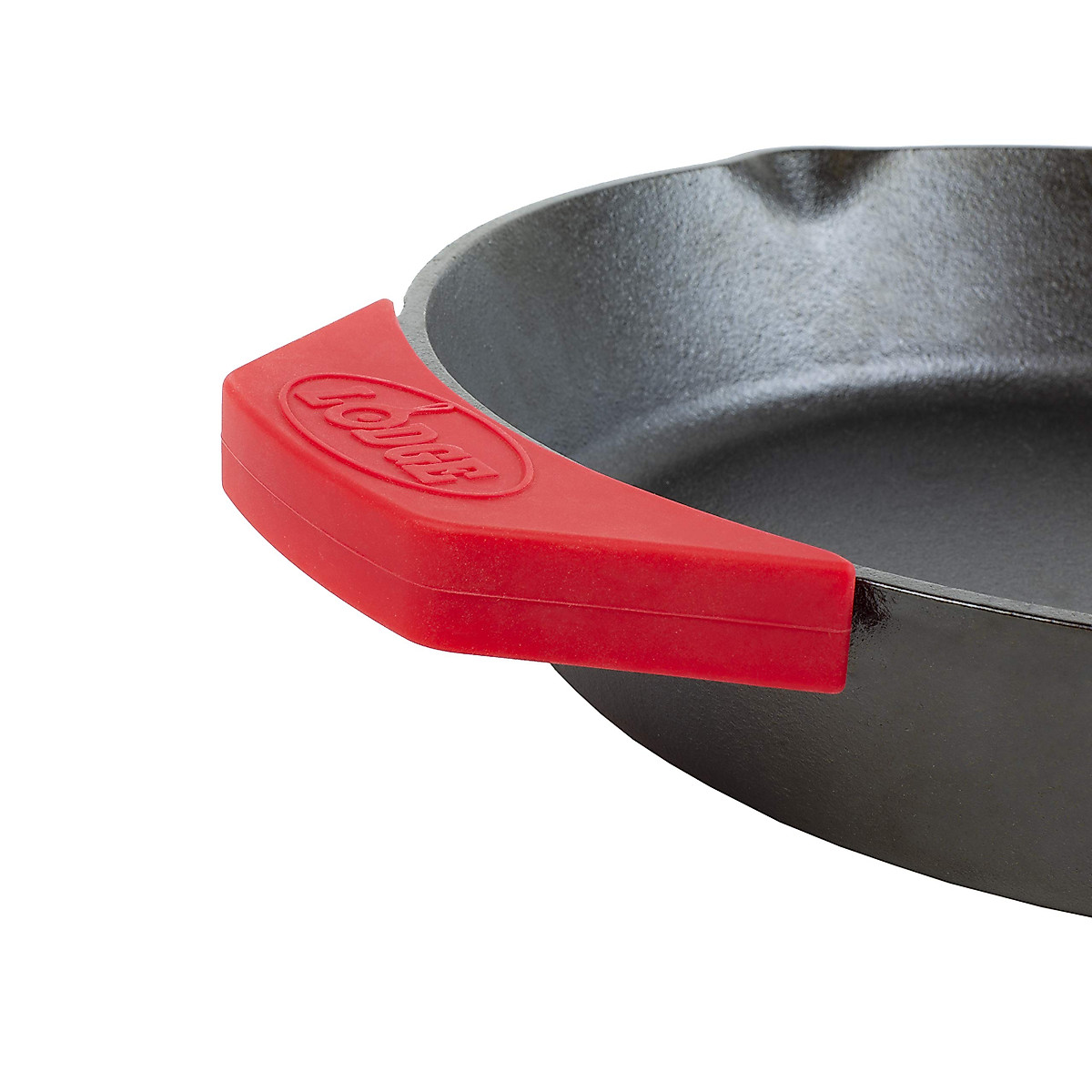 Lodge L14SK3 15-Inch Pre-Seasoned Cast-Iron Skillet & ASAHH41 Silicone Assist Handle Holder, Red