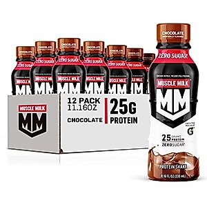 Muscle Milk Genuine Protein Shake, Chocolate, 20g Protein, 11.16 Fl Oz (Pack of 12), Packaging May Vary