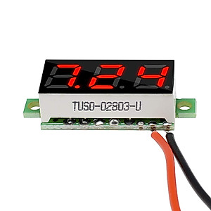 Diymore 10pcs Mini Digital 0.28" 2 Wire LED Panel Display Voltage Tester Voltmeter DC Volt Meter (Red)