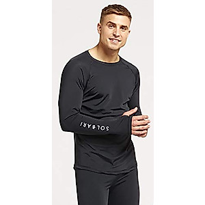 Solbari UPF 50+ Men's Sun Protection Long Sleeve Rashguard Aqua Sport Collection - Small - Black - UV Protection, Sun Protective