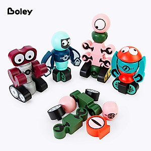 Boley Magnetic Robot Set - 35 Piece STEM Educational Magnet Building Toys for Kids - Creative Robot Construction Kit with Strong Magnets and Storage Box for Boys and Girls Ages 3 and Up