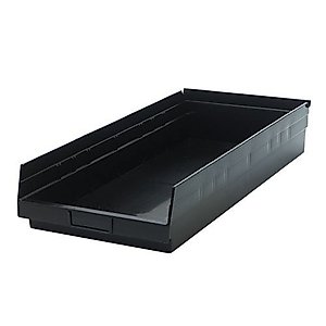 Quantum QSB116BR Economy Shelf Bin, 23-5/8'W x 11-1/8'D x 4'H, Polypropylene, Black