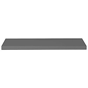YUHI-HQYD Floating Wall Shelves,Wall Shelves for Living Room,Earthy Room Decor,Shelves for Wall Storage,Invisible mounting System,for Bedroom, Living Room, 2 pcs High Gloss Gray 35.4"x9.3"x1.5" MDF