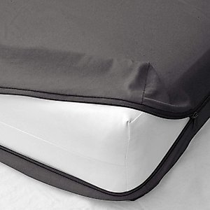 Zipper Fitted Sheet Twin Size 21" Pocket 600 Thread Count 100% Egyptian Cotton Sateen Weave Dark Grey