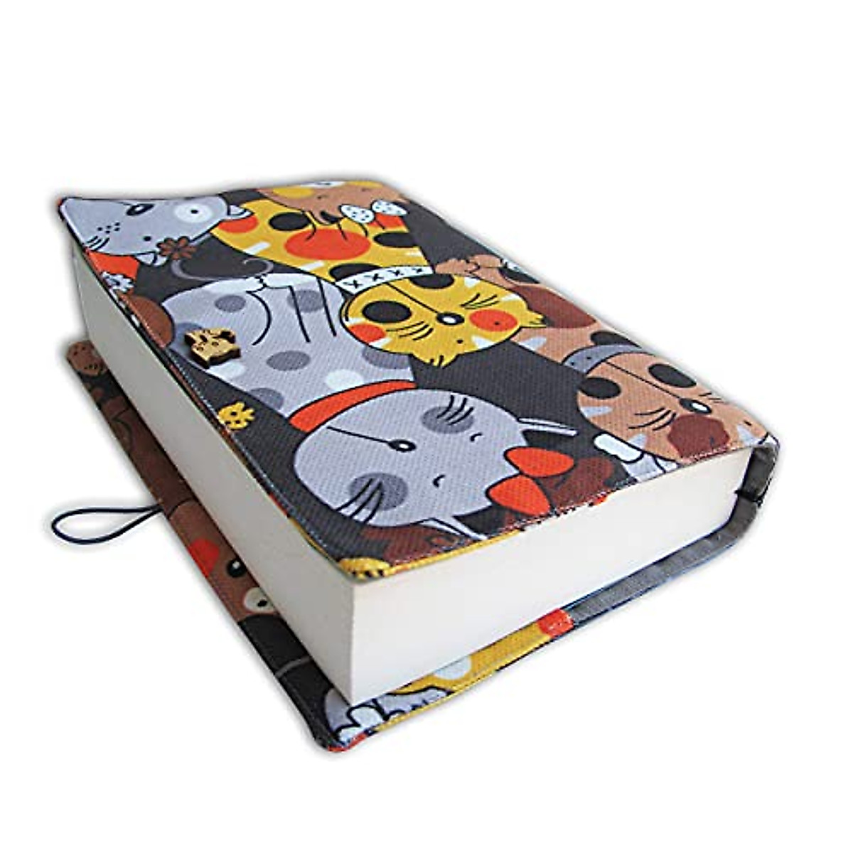 Fabric Book Sleeve Cover, Washable Novel Protector - Cats Design, Padded Book Protector for Adult, Planner Book Case, Hard Books Covers for Paperback 5.5 x 8.2 x 1.6 (Cats)
