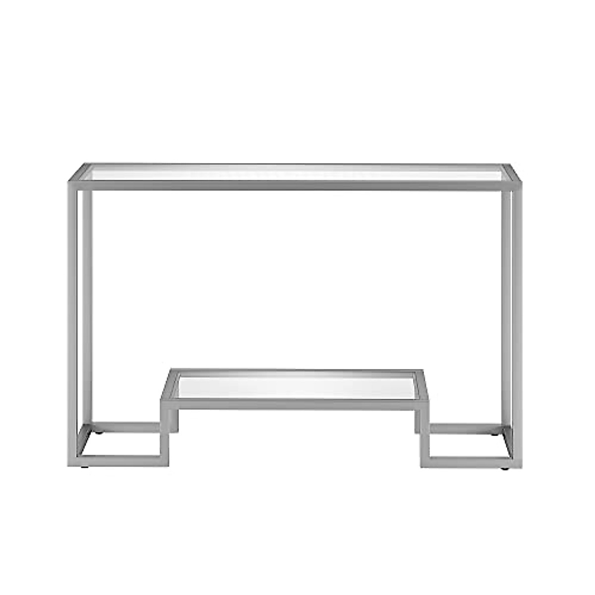 Henn&Hart 47.75" Wide Rectangular Console Table in Satin Nickel, Entryway Table, Accent Table for Living Room, Hallway