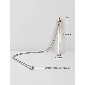 Rose Gold Necklaces for Women Long Pendant Necklace with Adjustable Chain Necklace Extender, Rechargeable Necklace Jewelry for Women Trendy