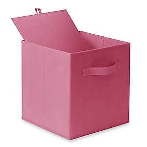 Casafield Set of 6 Collapsible Fabric Cube Storage Bins, Hot Pink - 11" Foldable Cloth Baskets for Shelves, Cubby Organizers & More