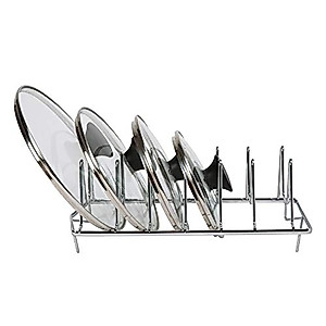 Kitchen Details Chrome Geode Organizer | Free Standing | Pots & Pans | Cutting Boards | Container Lids | Countertop and Cabinet Storage