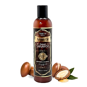 VoilaVe Moroccan Argan Oil Shampoo, Sulfate-Free Shampoo for Hair Growth, Hydrating & Repairing Shampoo for Dry, Damaged, Curly Hair & Scalp, Moisturizing Shampoo for Men & Women, All Hair Types - 8oz