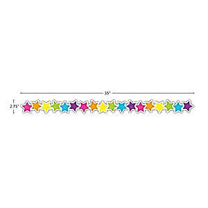 Teacher Created Resources Brights 4Ever Stars Die-Cut Border Trim, 35 Feet