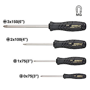 VESSEL - ARMOR GRIP™ Screwdriver Cross Point 4PC. Set (JISDRIVE) No.550APH4PBU