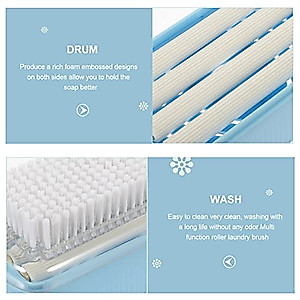LIFKOME Foaming Soap Box with Soap Dish Multifunctional Soap Box Holder with Roller Brush Soap Tray Soap Saver Case for Travel Bathroom Kitchen Soap Storage Laundry Box