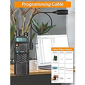 Ham Radio UV-5R Pro 8W High Power Two Way Radio with 3800mAh Battery,Handheld Speaker Mic, Radio Case 2 Pack and one Programming Cable,