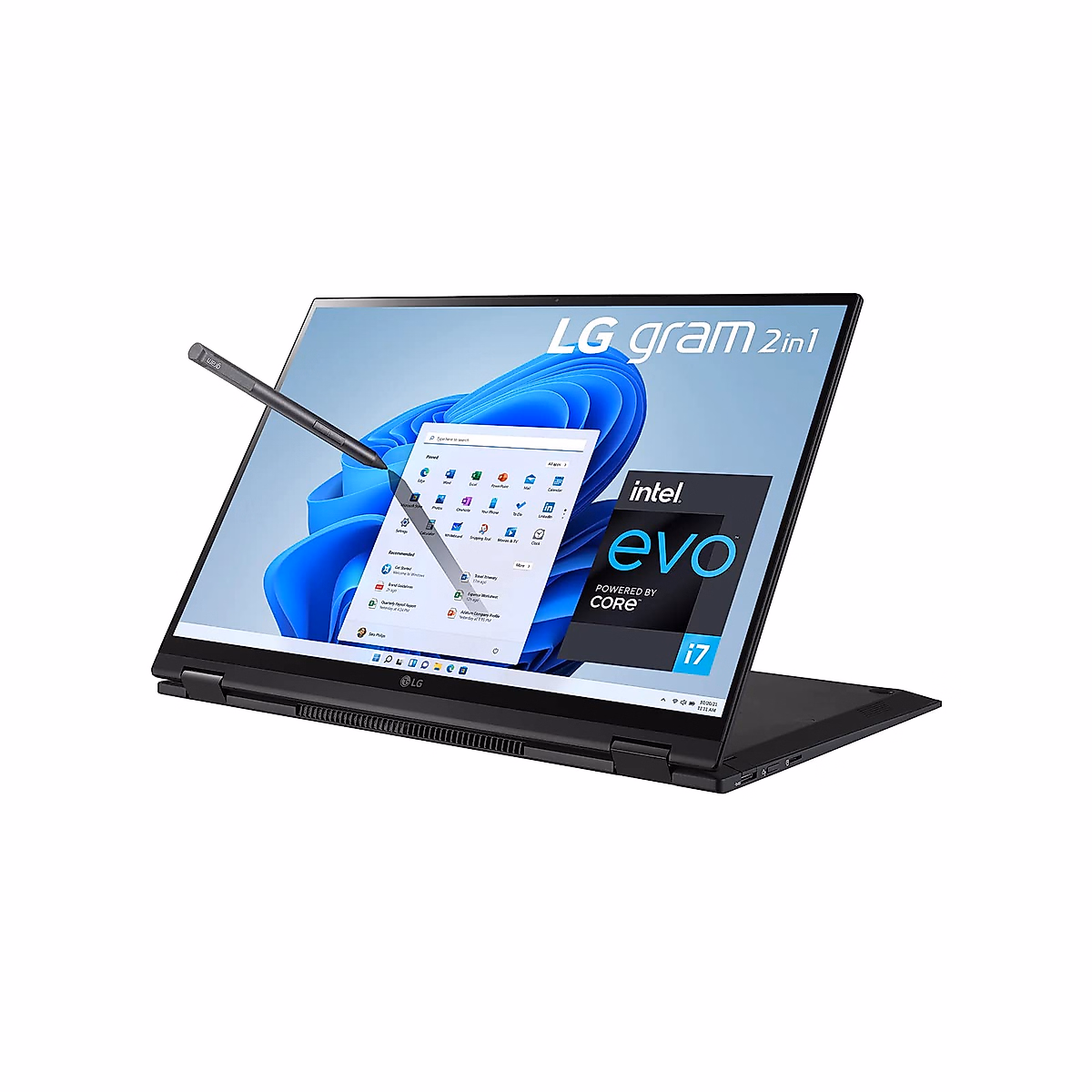 LG gram Ultra-Light Laptop, Evo i7-1165G7, 16" WQXGA (2560 x 1600) IPS 16:10 2in1 Touch Display, 21 Hr Battery Life, Wi-Fi 6, Thunderbolt 4, Stylus Pen, Fingerprint, Webcam (16GB RAM | 2TB PCIe SSD)