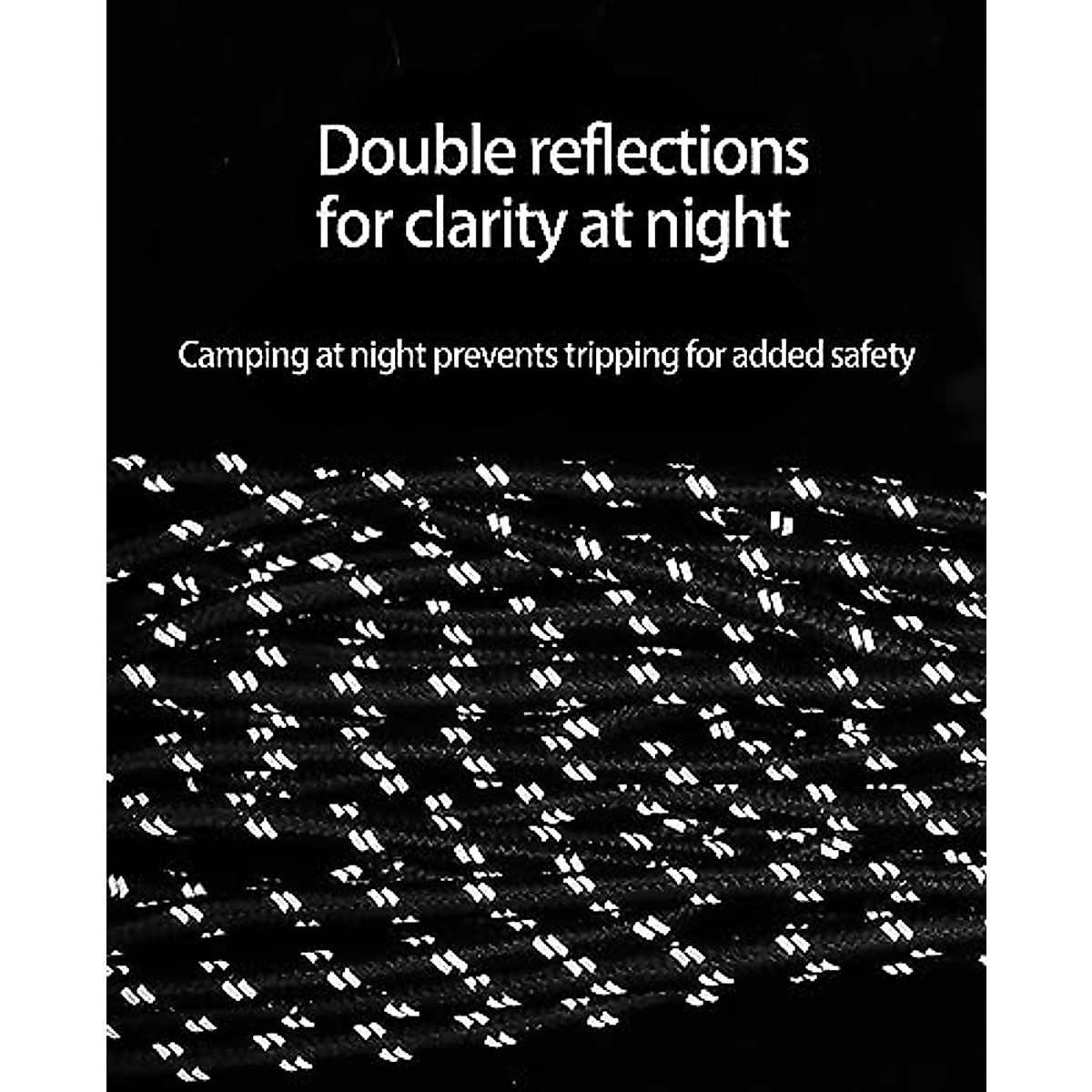 HZCrisp Patio Umbrella Replacement Parts 0.2" Diameter Reflective Nylon Cord 33ft for Cantilever Outdoor Umbrellas