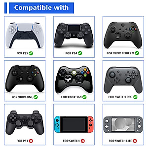 PlayVital Rabbit & Squirrel Cute Thumb Grip Caps for ps5/4 Controller, Silicone Analog Stick Caps Cover for Xbox Series X/S, Thumbstick Caps for Switch Pro Controller - Matcha Green