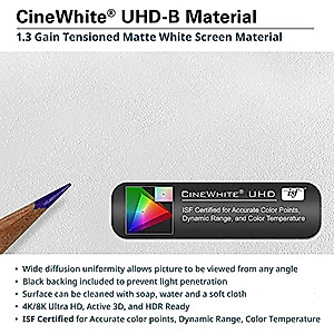 Elite Screens Sable Frame 2 Series, 180-inch Diagonal 16:9, Active 3D 4K Ultra HD Ready Fixed Frame Home Theater Movie Office Presentations Indoor Front Projection Projector Screen, ER180WH2, Black