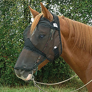 Cashel Quiet Ride Horse Fly Mask with Long Nose, Black, Arabian