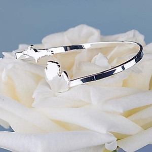 Stone Armory Silver Plated Brass Michigan Wrap Bracelet For Women | State Of Michigan Jewelry | Michigan Adjustable Wrap Bracelet | Perfect Upper Peninsula Michigan Gift