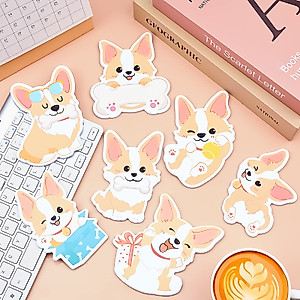 Gueevin 9 Pads Dog Sticky Notes Cute Cartoon Dog Memo Pad Gifts for Dog Lovers Funny Self Stick Note Pads Kawaii Humor Notebook Notepad for Office Classroom Supplies, 30 Pages/Pad (Corgi)