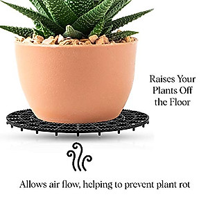 Patio & Deck Floor Protector (Set of 2) | 12 inches Perfect Outdoor Plant Trivet | Plant Base | Plant Stand Outdoor Plant Base | Outdoor Plant Stands for Patio | Deck Planter Plant Coaster