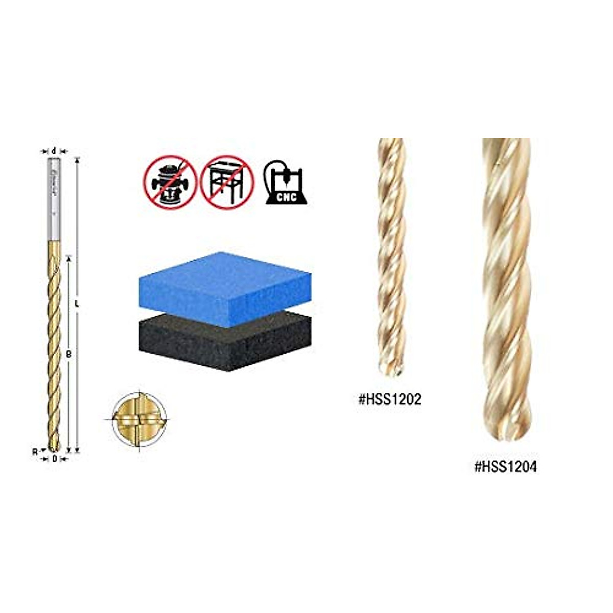 Amana Tool - HSS1200 High Speed Steel (HSS) Foam Cutting Ball End Extended Reach 1/8 Radiu