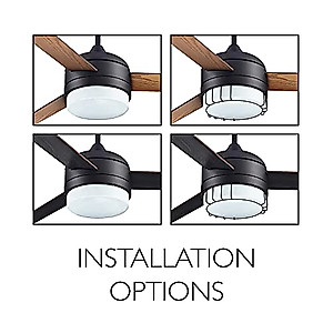 Design House 157347 Ajax Industrial Modern Indoor Ceiling Fan with LED Light Kit, 3-Blades, Reverse Airflow, Wall Control, 52-inch, Oil Rubbed Bronze