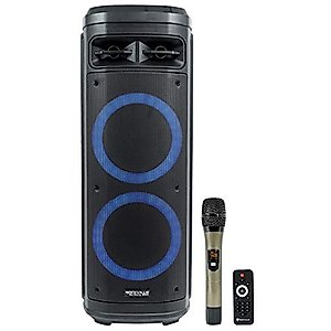 Rockville Go Party ZR10 Dual 10" Portable Wireless LED Bluetooth Speaker+UHF Mic