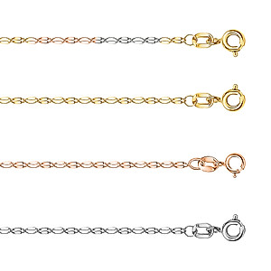 PORI JEWELERS 10K Solid Gold 2.0MM Diamond Cut Mirror Chain Necklace and Anklet - Unisex Sizes 10"-30" - Yellow, White, Rose or 3 Tone (Yellow, 20.00)