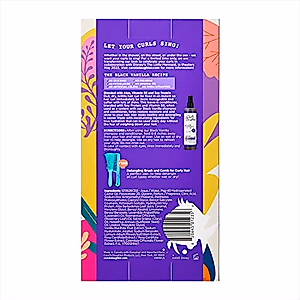 Carol's Daughter and Disney's The Little Mermaid Hair Care Gift Set for Curly Hair, Includes Black Vanilla Leave In Conditioner Spray, Kid's Brush and Comb, 8 Fl Oz