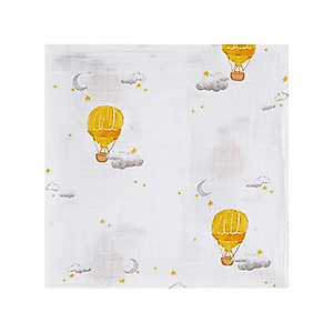 Malabar Baby Certified Organic Swaddle Blanket | Luxurious Cotton Muslin Blankets for Girls & Boys | Baby Receiving Swaddles for Newborns & Infants | Unique Shower Gift (Hot Air Balloon)