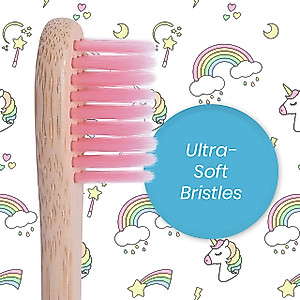 Lingito Natural Bamboo Toothbrushes, BPA Free Soft Bristles, Nature-Friendly, Natural, Organic & Vegan Toothbrush Pack, Individually Packaged (Natural Child Bamboo Toothbrushes)