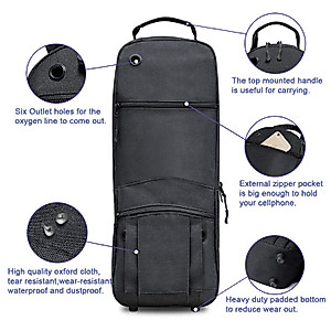Healvaluefit Oxygen Tank Backpack O2 Cylinder Carrying Holder Bag for Tank D/M-15, JD/M-22 (Black)