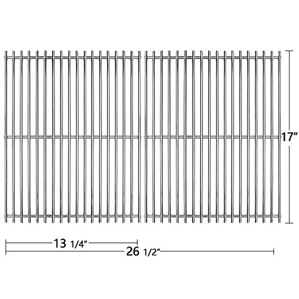 Hongso 17 inch Solid SUS 304 Stainless Steel Gas Grill Grids Grates Replacement for Home Depot Nexgrill 720-0830H, Kenmore and Uniflame Gas Grills, Set of 2 (SCA192)…
