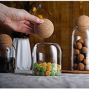 ZCSMTZ 3 Piece Set Glass Storage Jar, Sealed Storage Tank With Spherical Oak Plug,High Borosilicate Glass,Used In Kitchen Storage Room,Used For Flour,Sugar,Coffee,Biscuits,Candy,Glass Storage Jars