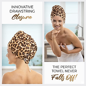 THE PERFECT HAIRCARE Microfiber Curly Hair Towel Wrap with Wet/Dry Brush - Fast Drying and Gentle Detangling for Women, Girls, Kids, Children - Great for Travel, Gifts and Hair Extensions