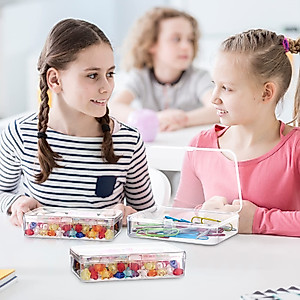 30 Pcs Small Clear Plastic Beads Storage Containers Box with Lids Mini Clear Plastic Storage Containers Square Containers for Jewelry Beads Craft Supplies Tools, 4.1 x 3 x 1 Inches