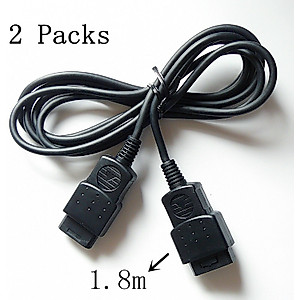 EEkimy 2 Pack! 6ft Gamepad Joystick Controller Extension Cable for SS Sega Saturn Controller Extension 6 Feet
