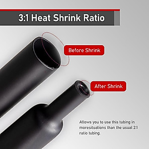 gunhunt 200 PCS Double-wall Tube Heat Shrink Tubing Box Set, Vehicle PE Wiring Protection Sleeve Set, Used to Insulate and Protect Wires, Cables, Connectors and Components (Black & Red)