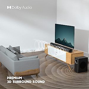 PHEANOO Sound Bar with 【Dolby】, 2.1 CH TV Soundbar with Subwoofer Works with 4K&HD TVs (D2, 200W)