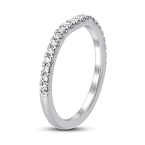 Bridal Set 2-1/5 CT TW Round Cut Moissanite Engagement Ring Wedding Band Set for Women 14k White Gold Free Engraving Size 4.5