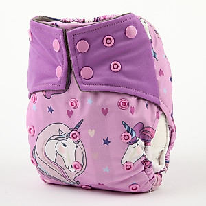 3 AIll in One Night AIO Cloth Diapers Nappy Bulit in Insert Reusable Washable for Girls (Flowers Pack)