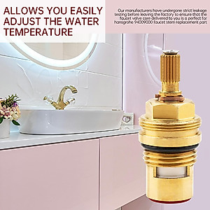 LIBERFLOW Faucet Cartridge Parts Compatible with Hansgrohe 94009000 Hot Widespread Faucet Cartridge 1-inch Spare Part in