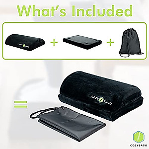 CozyErgo Adjustable Foot Rest for Under Desk at Work - Ergonomic Under Desk Foot Rest Helps with Knee & Back Pain - Under Desk Footrest Supports Swollen Ankles - Desk Foot Stool Posture Corrector