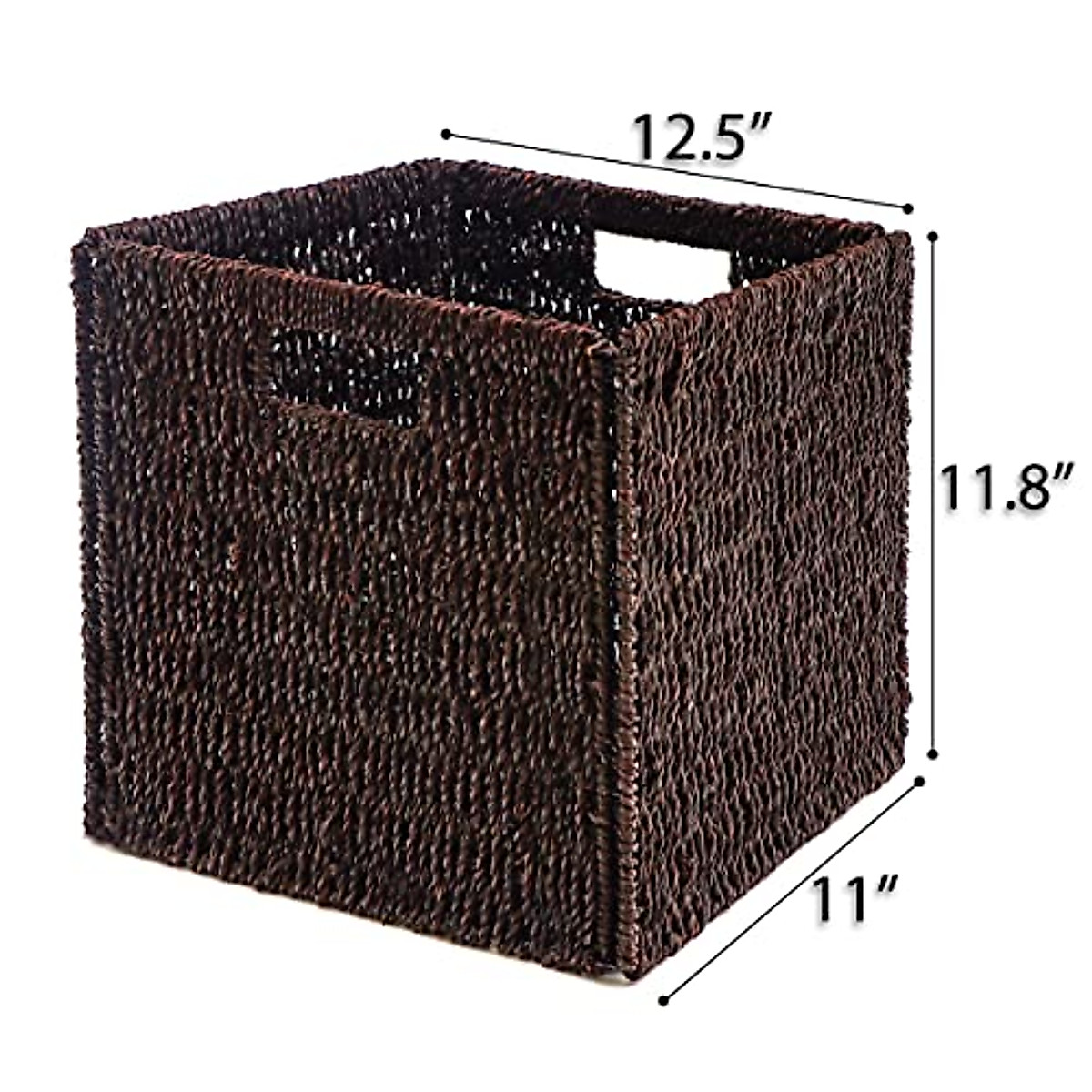Trademark Innovations 12.5" Woven Storage Cube Basket Bin with Iron Wire Frame